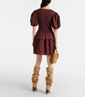 Ulla Johnson Tilda Mini Dress - Burgundy