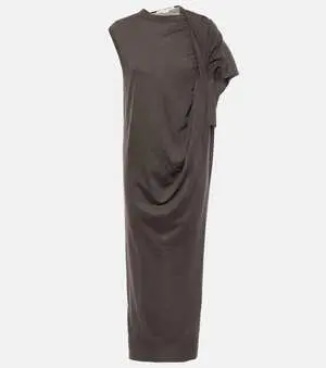 Stella McCartney Draped Wool Maxi Dress - Brown
