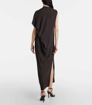 Stella McCartney Draped Wool Maxi Dress - Brown