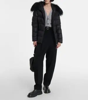 Moncler Boed Shearling-trimmed Down Jacket