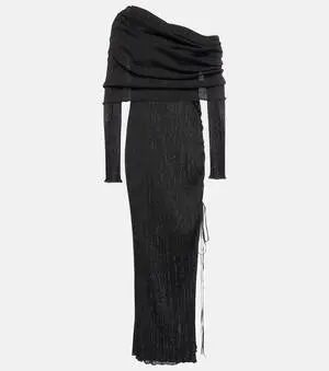 Alaïa Off-shoulder Ruched Maxi Dress