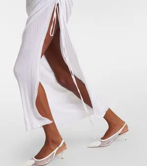 Alaïa Off-shoulder Ruched Maxi Dress