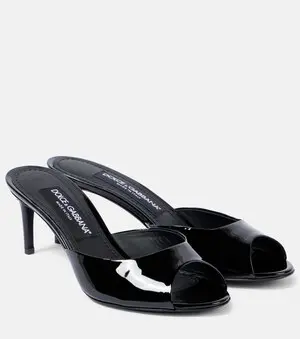 Dolce & Gabbana Patent Leather Sandals - Black