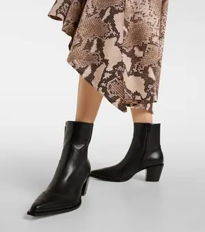 JIMMY CHOO Cece 60 Leather Ankle Boots - Black
