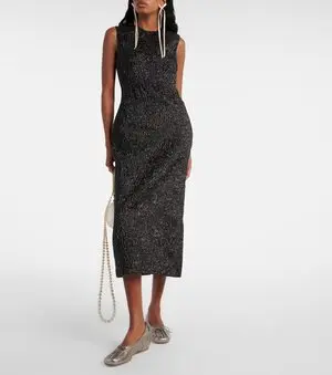 Simone Rocha Classic Pleated Metallic Leather Ballet Flats - Silver