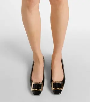 ROGER VIVIER Trompette Patent Leather Ballet Flats - Black