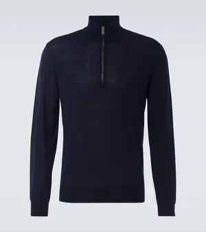 Zegna Wool Half-zip Sweater - Blue