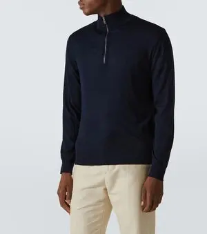 Zegna Wool Half-zip Sweater - Blue