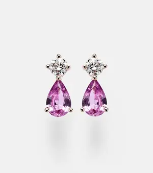 ANITA KO 18kt Rose Gold Earrings With Sapphires And Diamonds - Pink