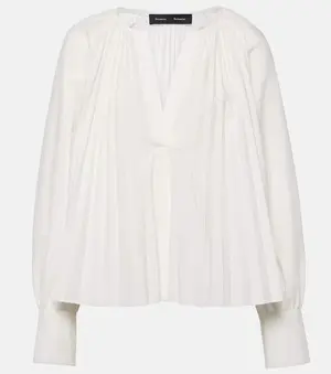 Proenza Schouler Monica Cotton-blend Poplin Blouse - White