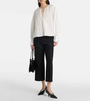 Proenza Schouler Monica Cotton-blend Poplin Blouse - White