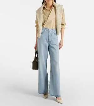 AGOLDE Dame High-rise Wide-leg Jeans - Blue