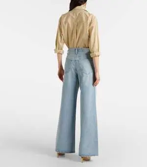 AGOLDE Dame High-rise Wide-leg Jeans - Blue