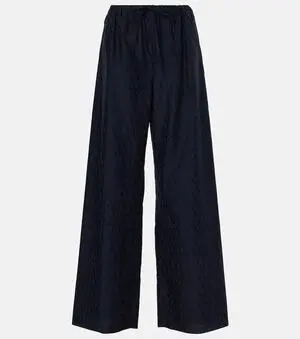 Valentino Garavani Cotton Poplin Wide-leg Pants