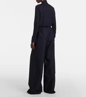 Valentino Garavani Cotton Poplin Wide-leg Pants