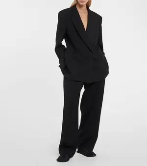 THE ROW Lonan Wide-leg Virgin Wool Pants - Black