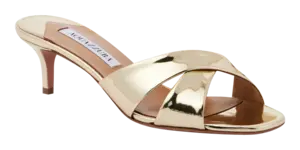 AQUAZZURA Divine 50 Mirrored Leather Mules