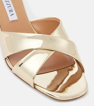 AQUAZZURA Divine 50 Mirrored Leather Mules