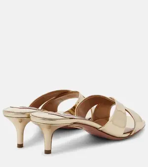 AQUAZZURA Divine 50 Mirrored Leather Mules