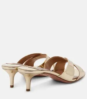 AQUAZZURA Divine 50 Mirrored Leather Mules