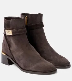 JIMMY CHOO Diantha 45 Suede Ankle Boots - Brown