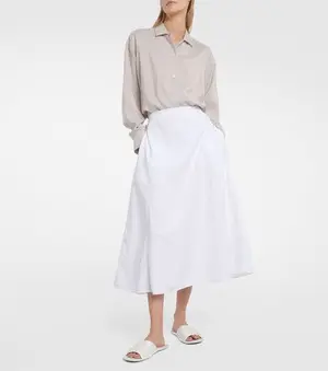 THE ROW Fleur Cotton Midi Skirt