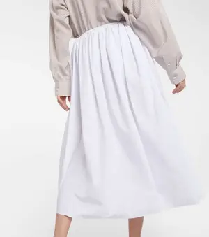 THE ROW Fleur Cotton Midi Skirt