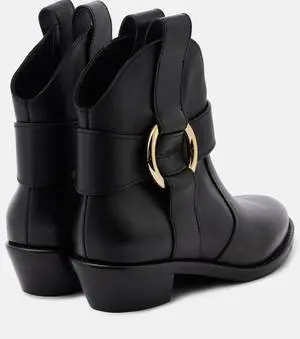 See By Chloé Ring Leather Ankle Boots - Black