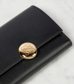Loewe Pebble Leather Wallet - Black