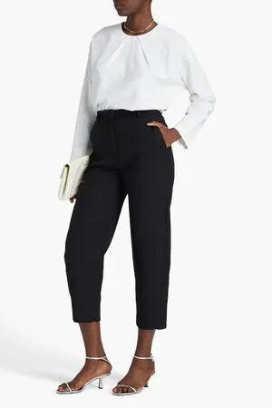 TOTEME Cropped Tapered Cotton-blend Twill Pants