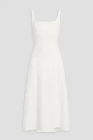 Another Tomorrow Linen Midi Dress - White