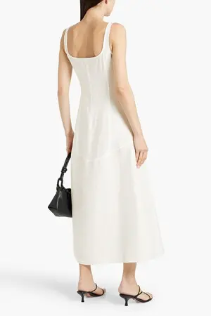 Another Tomorrow Linen Midi Dress - White