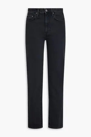 TOTEME High-Rise Straight-Leg Jeans - Black