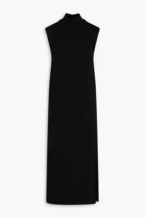 Another Tomorrow Cotton-jersey Midi Dress - Black