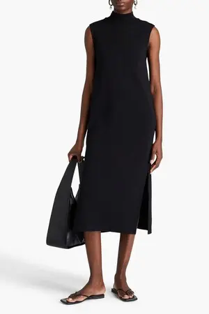Another Tomorrow Cotton-jersey Midi Dress - Black