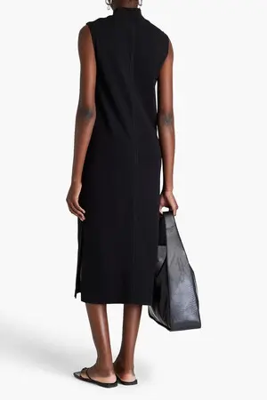 Another Tomorrow Cotton-jersey Midi Dress - Black
