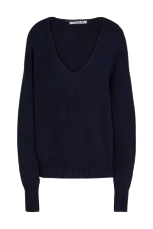 Another Tomorrow Cotton Sweater - Navy