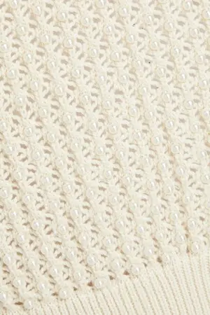 TOTEME Faux Pearl-embellished Cotton Vest