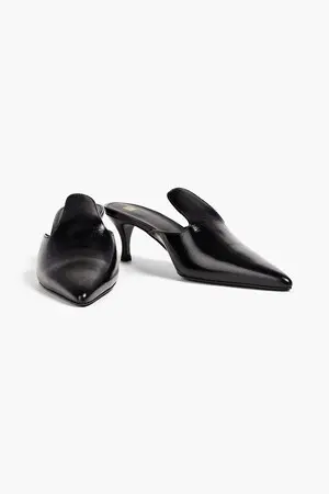 TOTEME Pencil Crinkled Patent-leather Mules