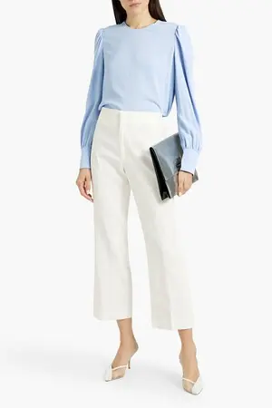 Another Tomorrow Hemp-blend Kick-flare Pants - Off-white