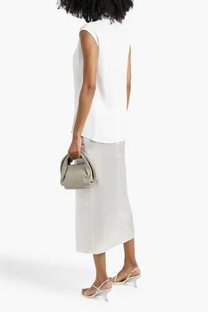 Another Tomorrow Draped Crepe Top - White