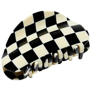 CHUNKS Medium Checker Claw Clip - Black + White