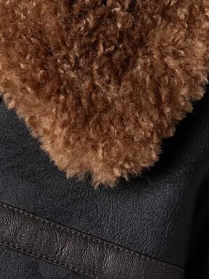 Stella McCartney Oversized Vegan Leather Jacket With Faux Shearling Trim