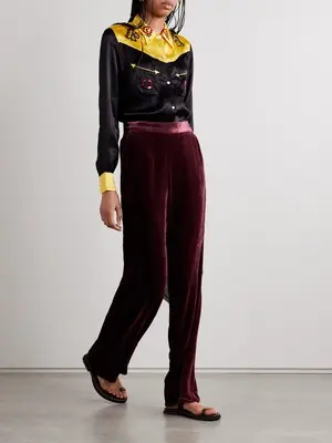 Etro Velvet Straight-leg Trousers