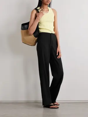 FRAME Organic Linen-blend Straight-leg Trousers