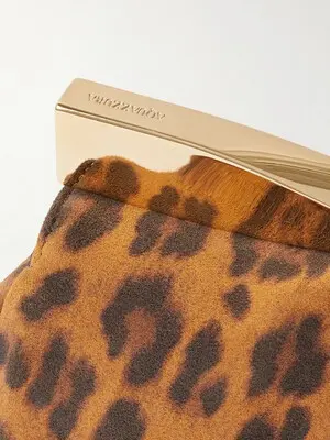 AQUAZZURA Twist Leopard-print Suede Clutch