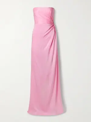 Alex Perry Strapless Gathered Gown - Pink