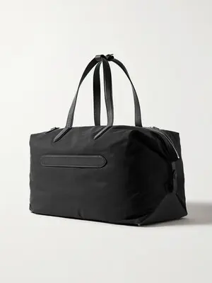 Smythson Norton Textured-leather Trimmed Canvas Weekend Bag
