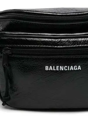 Balenciaga Explorer Leather Belt Bag - Black