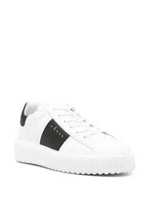 Hogan H-stripes Leather Sneakers - White